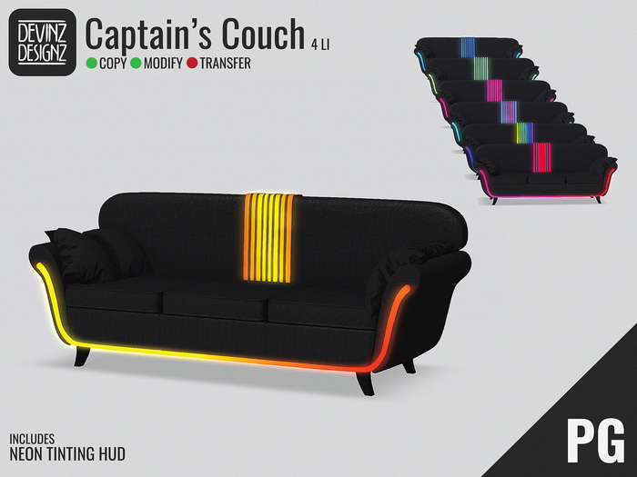 Second Life Marketplace - Captain's Couch (PG)